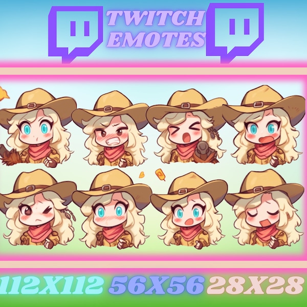 Twitch Cowgirl Emotes - Etsy