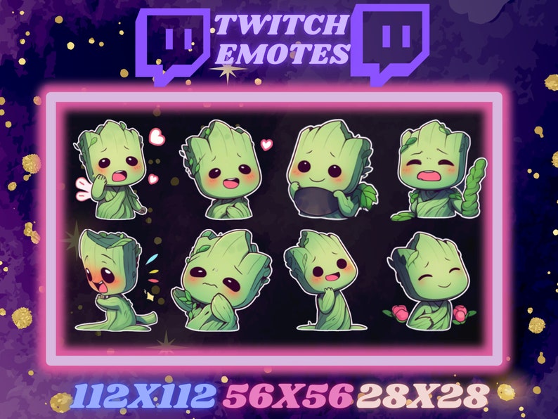 8 Cute Leaf Monster Twitch Emotes - Etsy