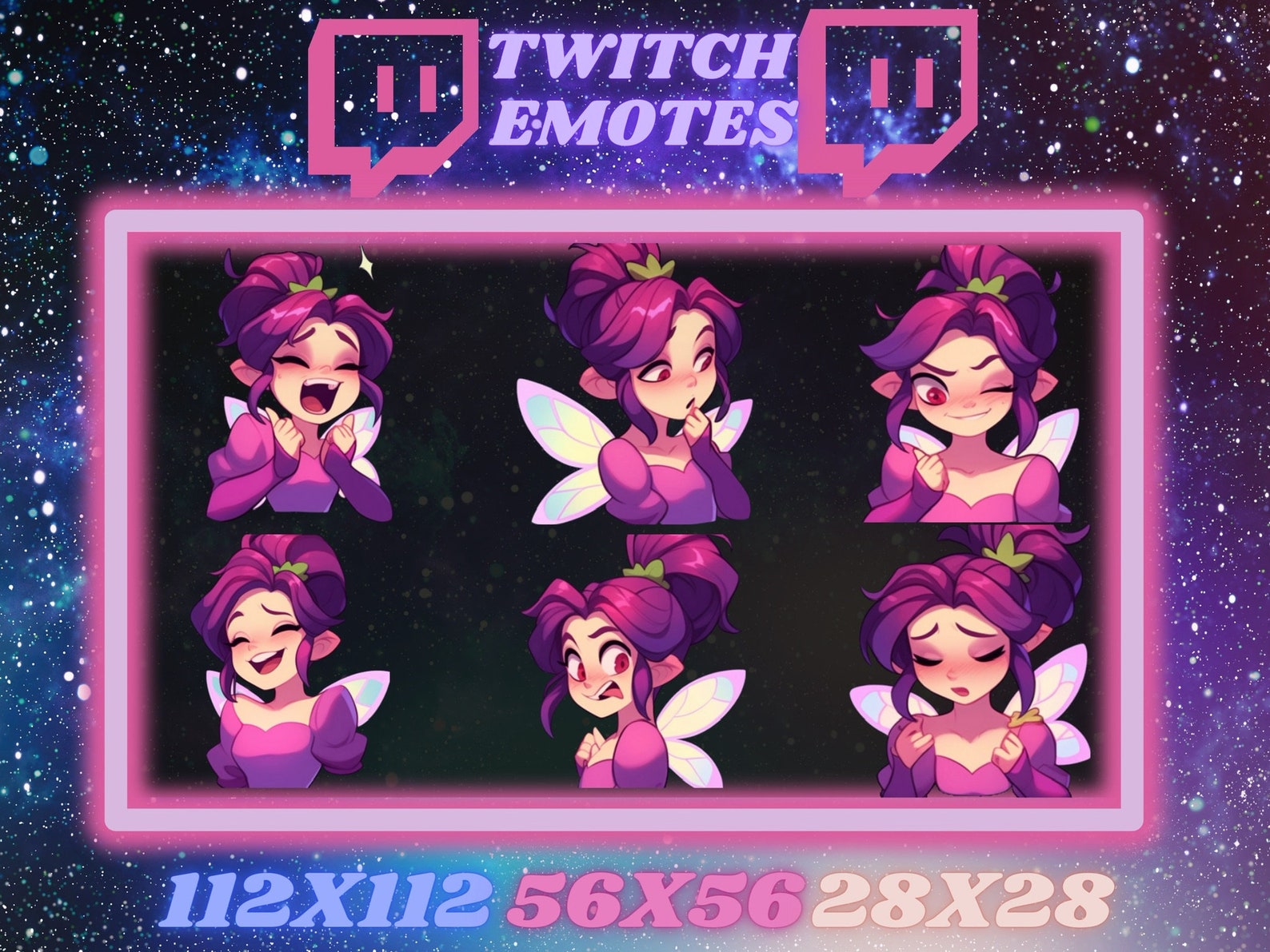 6 Fairy Girl Twitch Emotes - Etsy