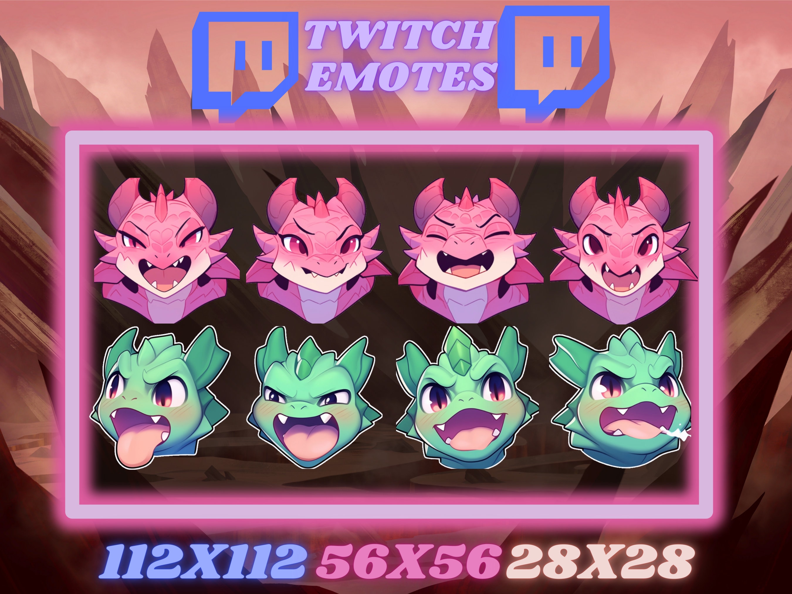 8 Dragon Twitch Emotes - Etsy