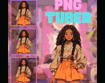 Black Girl/ Light Skinned Girl Pngtuber | Streaming | Twitch Kick ...