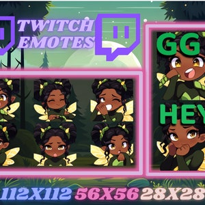 8 Black Garden Fairy Twitch Emotes - Etsy