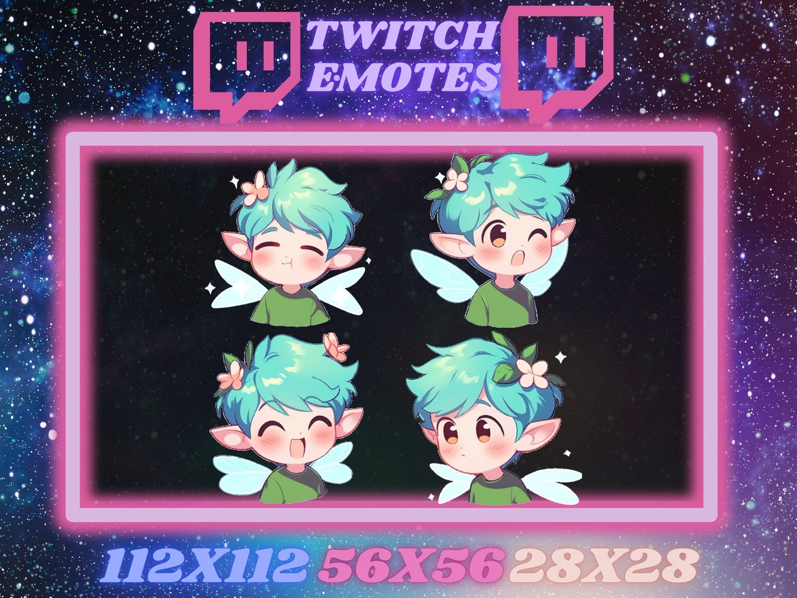 4 Fairy Boy Twitch Emotes - Etsy