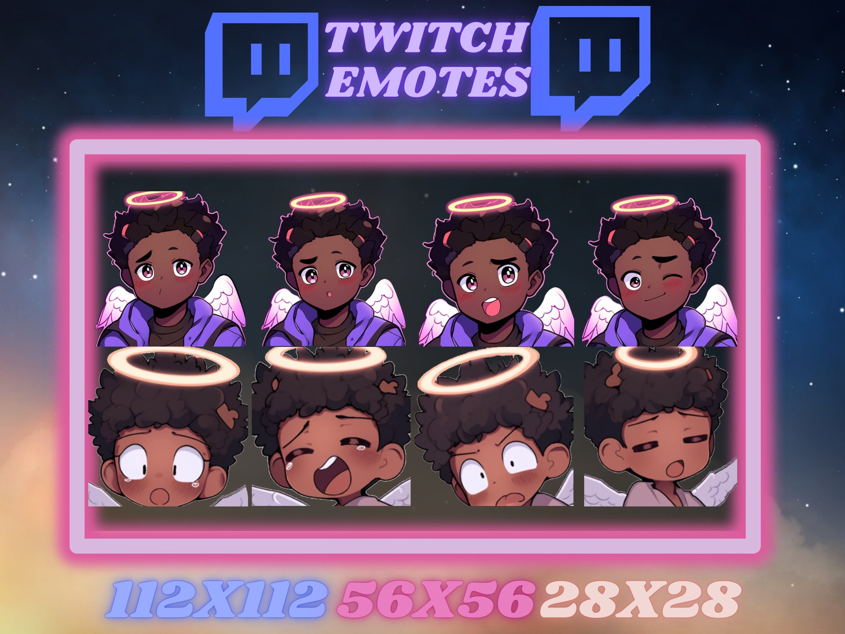 8 Angel Boy Twitch Emotes - Etsy