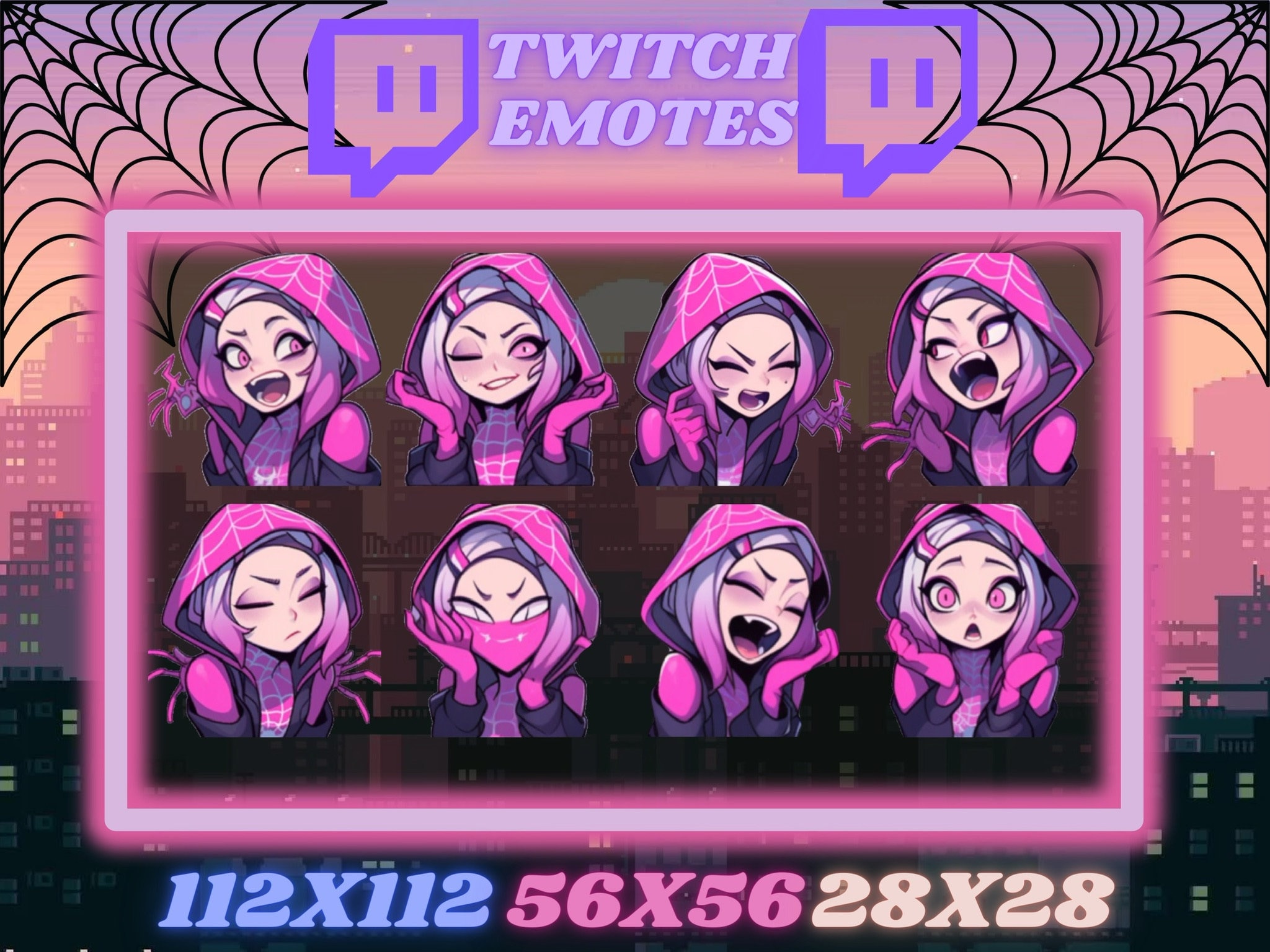 8 Spider-verse Inspired Spider Girl Twitch Emotes - Etsy