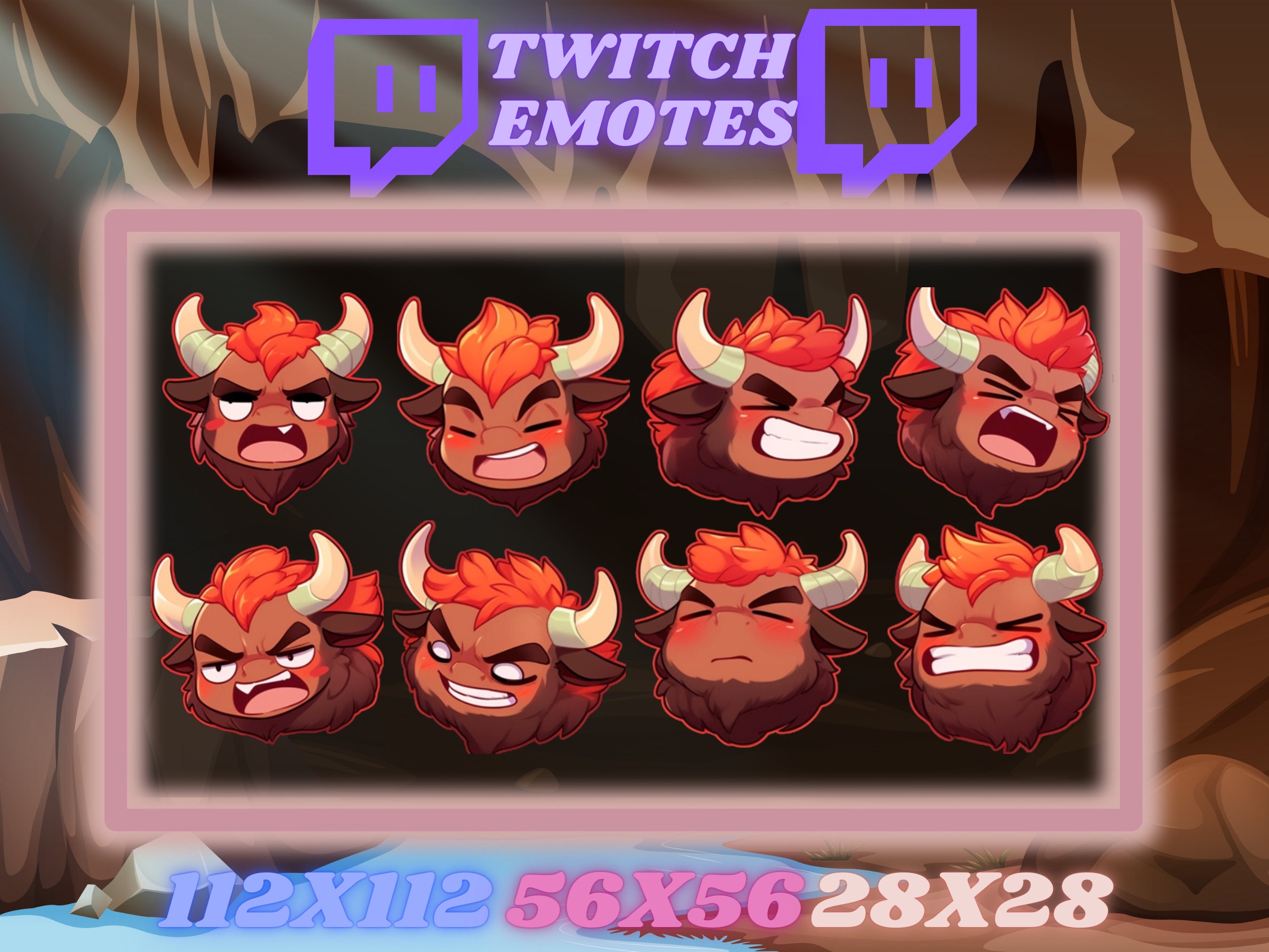 8 Minotaur Twitch Emotes - Etsy