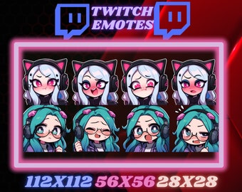 Pink Gamer Girl Emote, Twitch Emotes, Single Emotes, Cool Emote, Gamer ...
