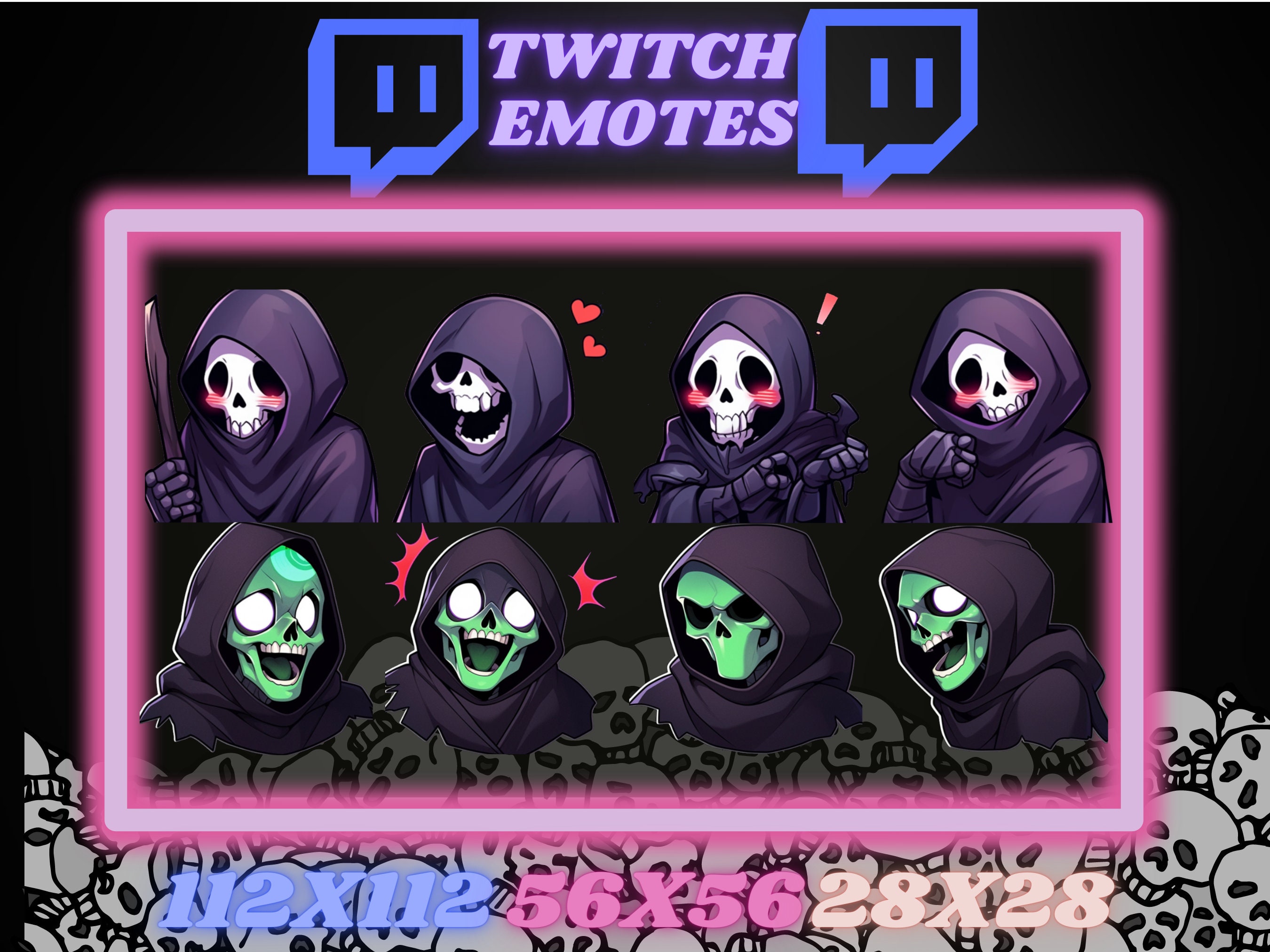 8 Grim Reaper Twitch Emotes - Etsy