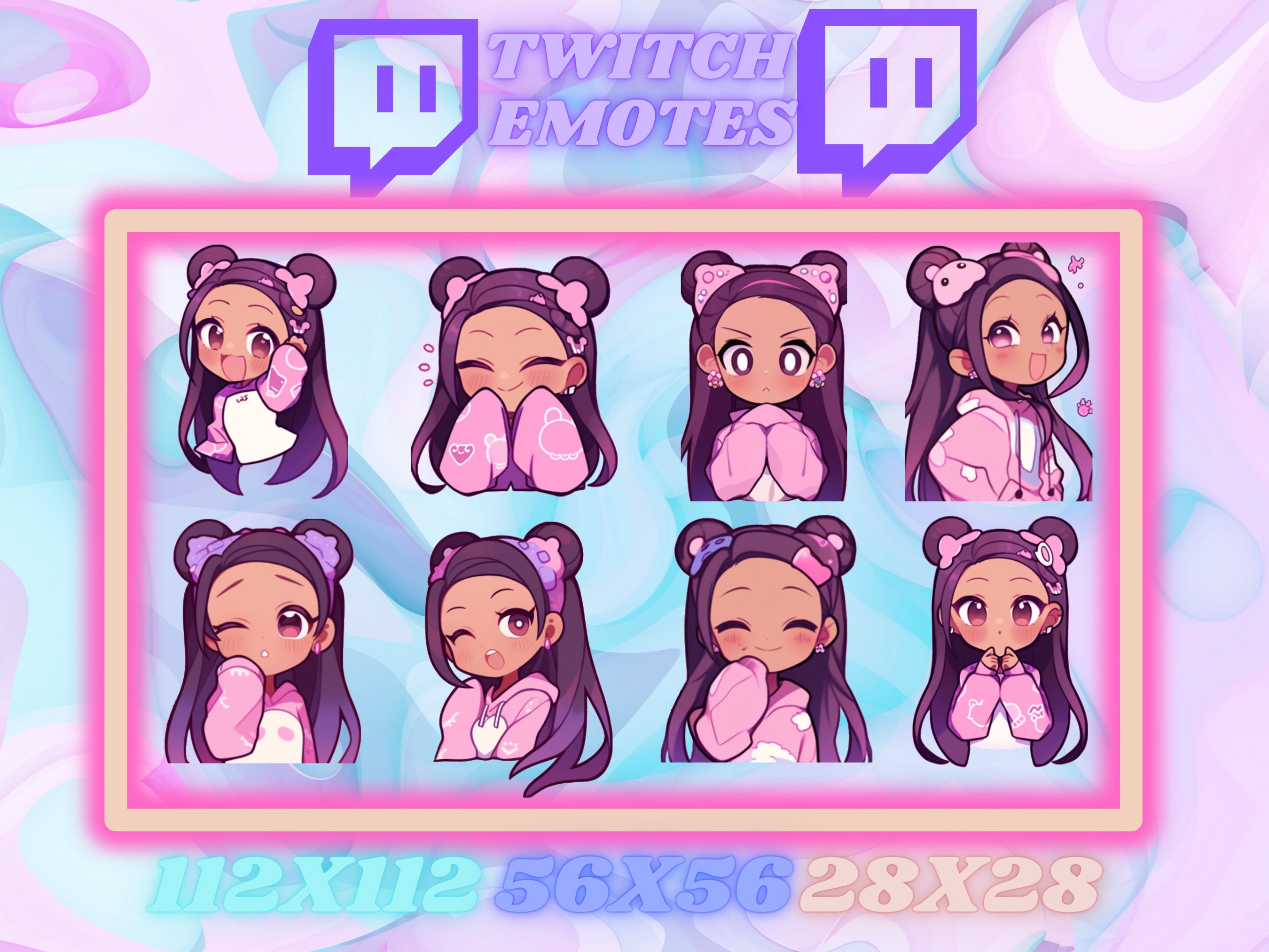 8 Cute Anime Girl Twitch Emotes - Etsy