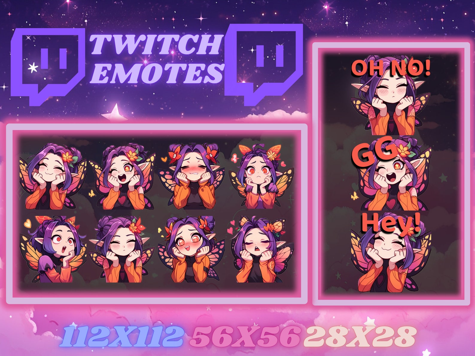 11 Halloween Themed Fairy Twitch Emotes - Etsy