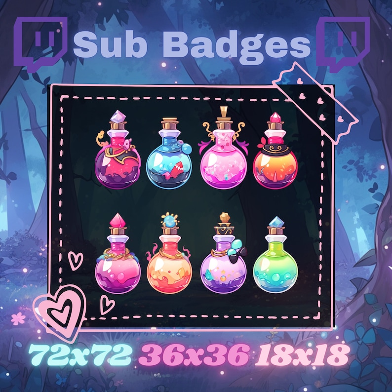 8 Magic Potion Twitch Sub/bit Badges - Etsy