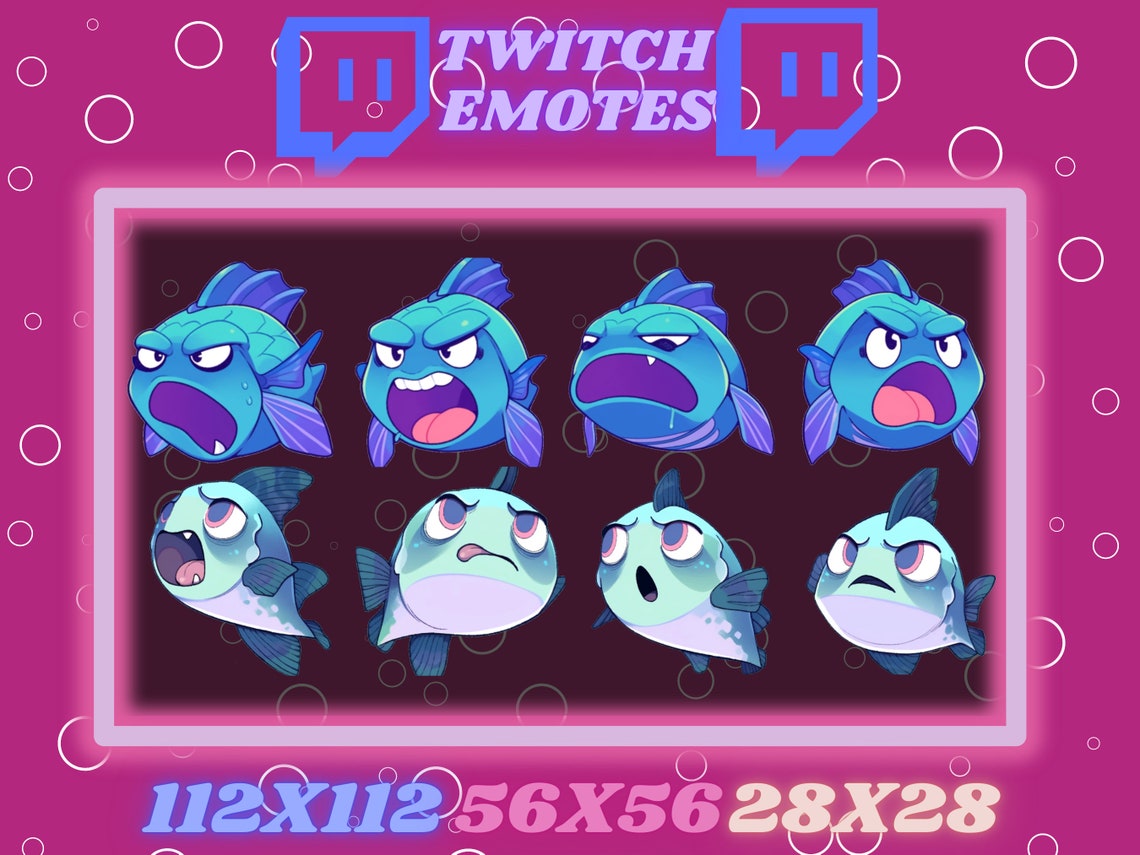 8 Fish Twitch Emotes - Etsy