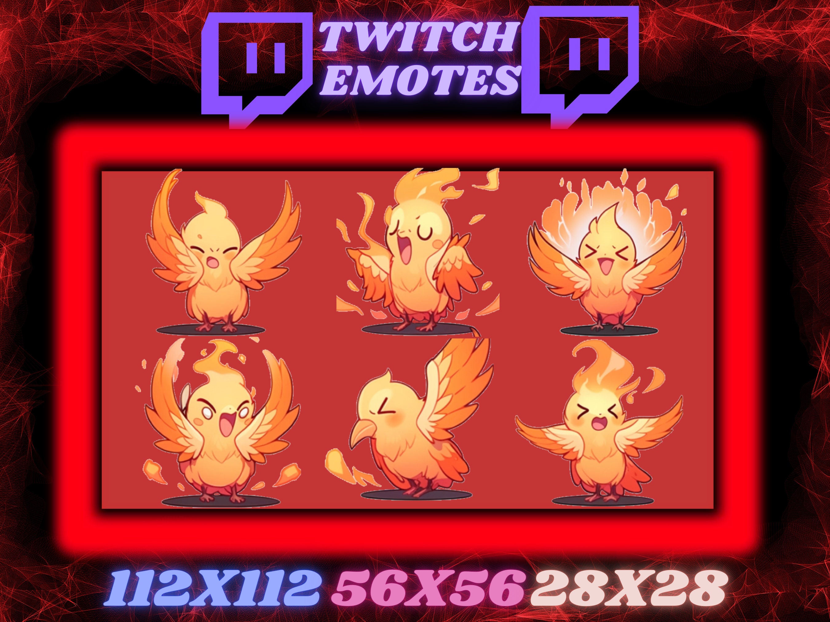 6 Phoenix Twitch Emotes - Etsy