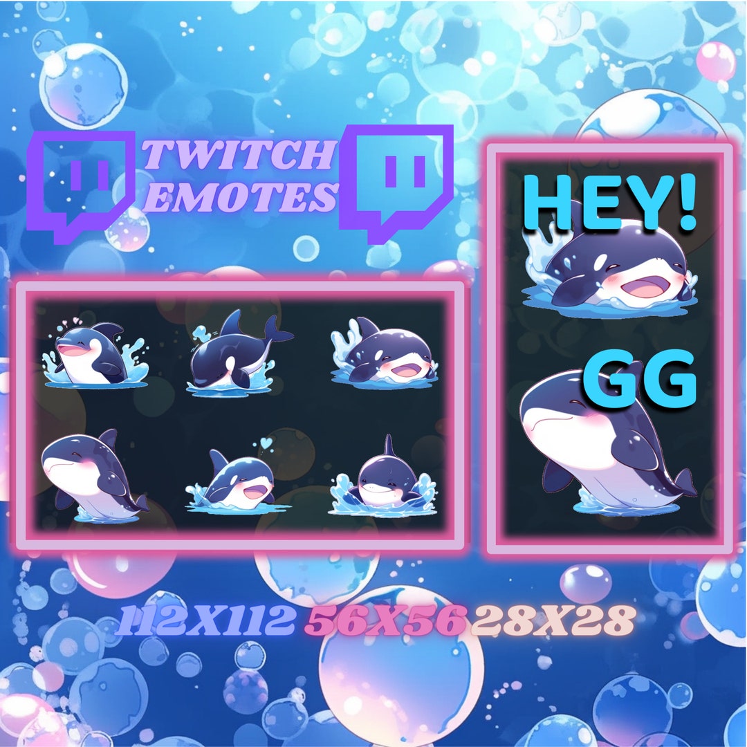 8 Orcas/ Killer Whale Twitch Emotes - Etsy