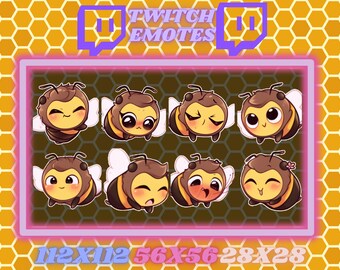 Honey Bee Emote, Twitch Emote, Discord Emote, Youtube Emote, Cute Honey ...