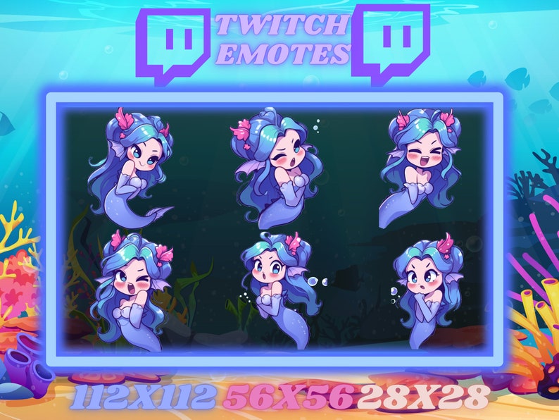 6 Mermaid Twitch Emotes - Etsy