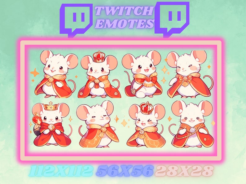 8 Royal Mice Twitch Emotes - Etsy