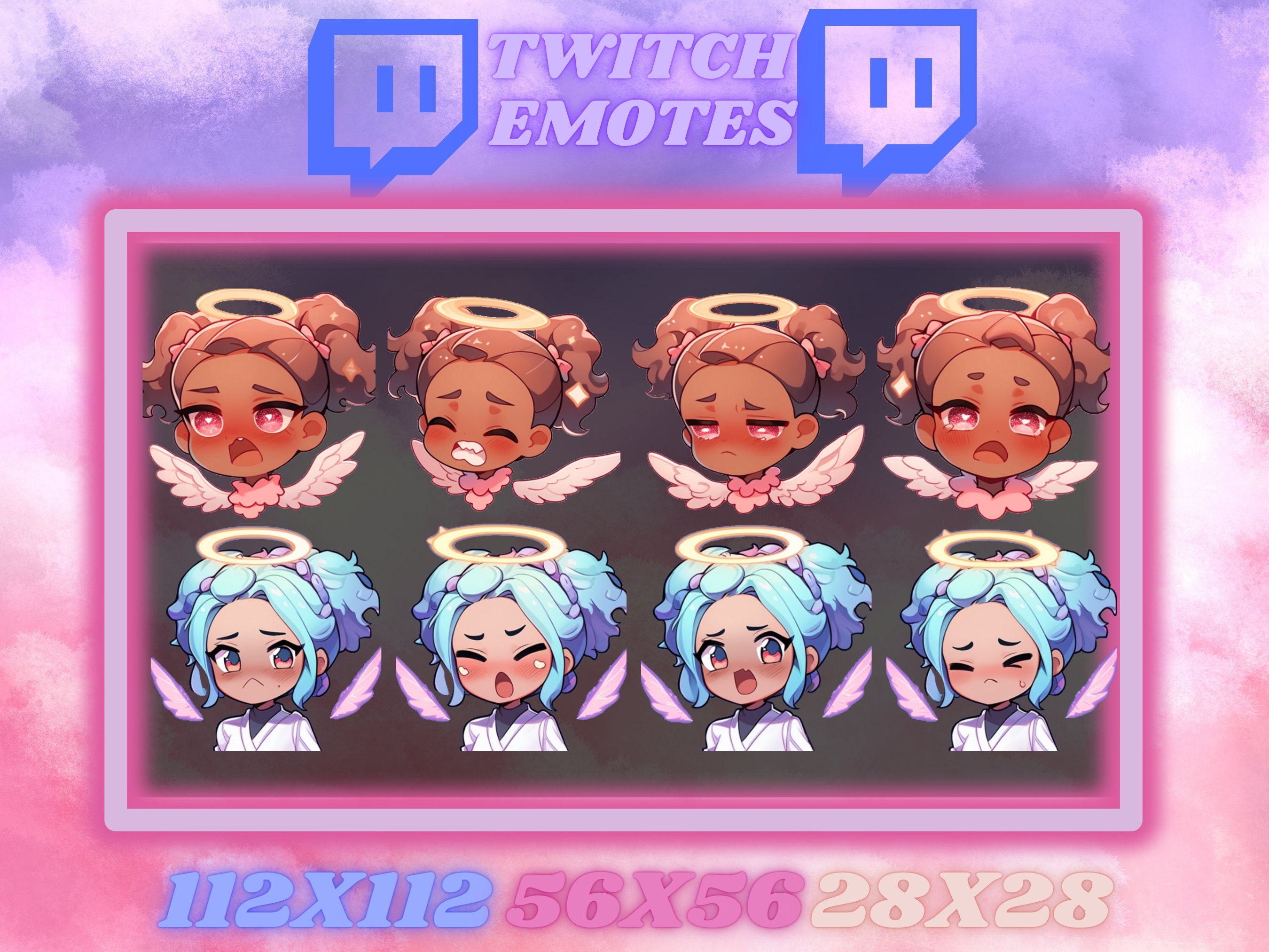 8 Cute Angel Twitch Emotes - Etsy