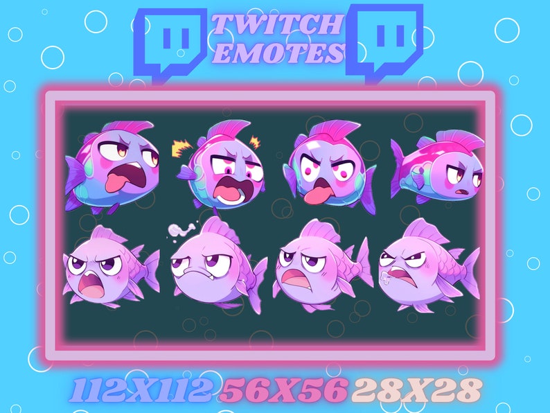8 Fish Twitch Emotes - Etsy