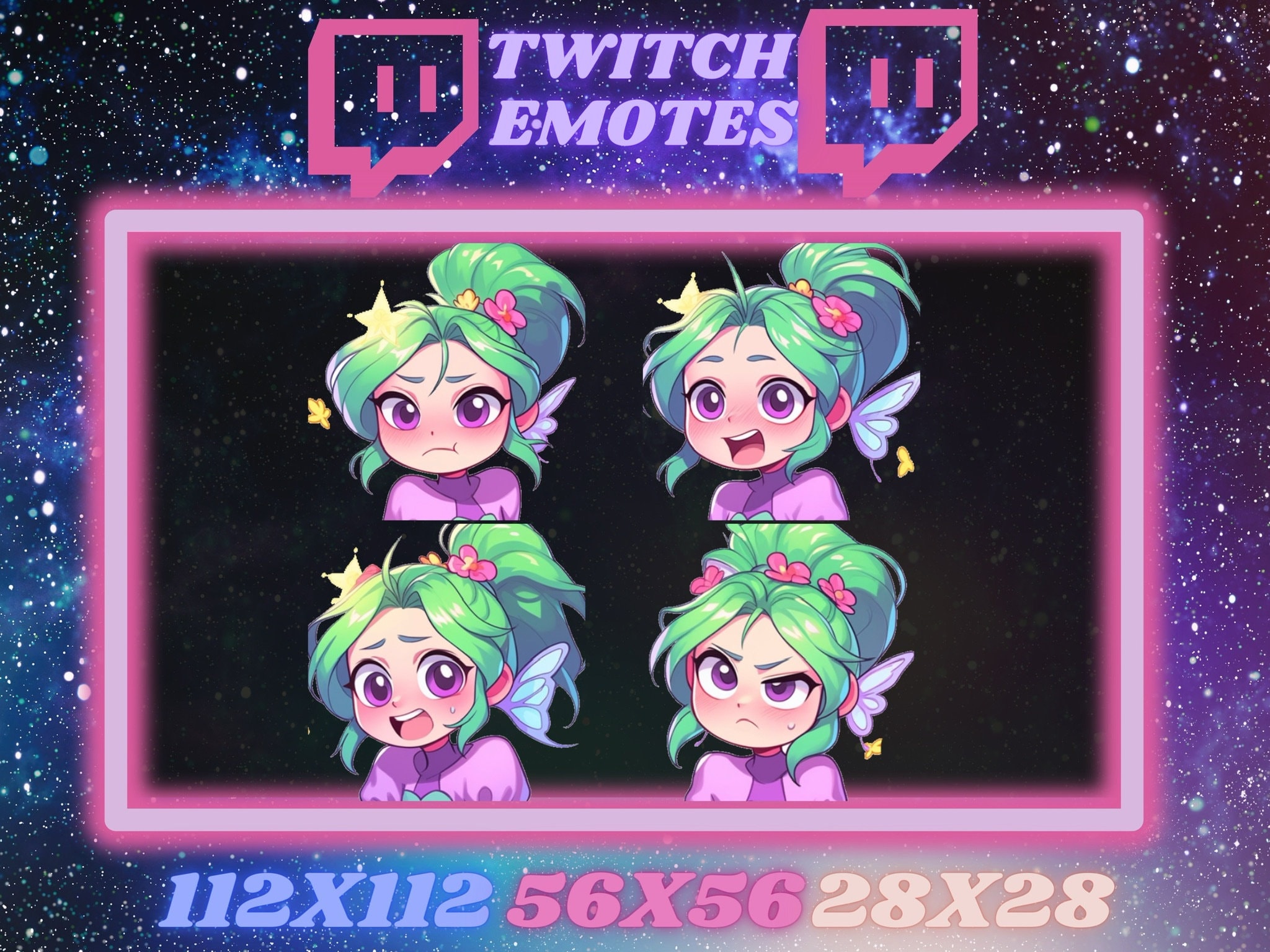 4 Fairy Girl Twitch Emotes - Etsy