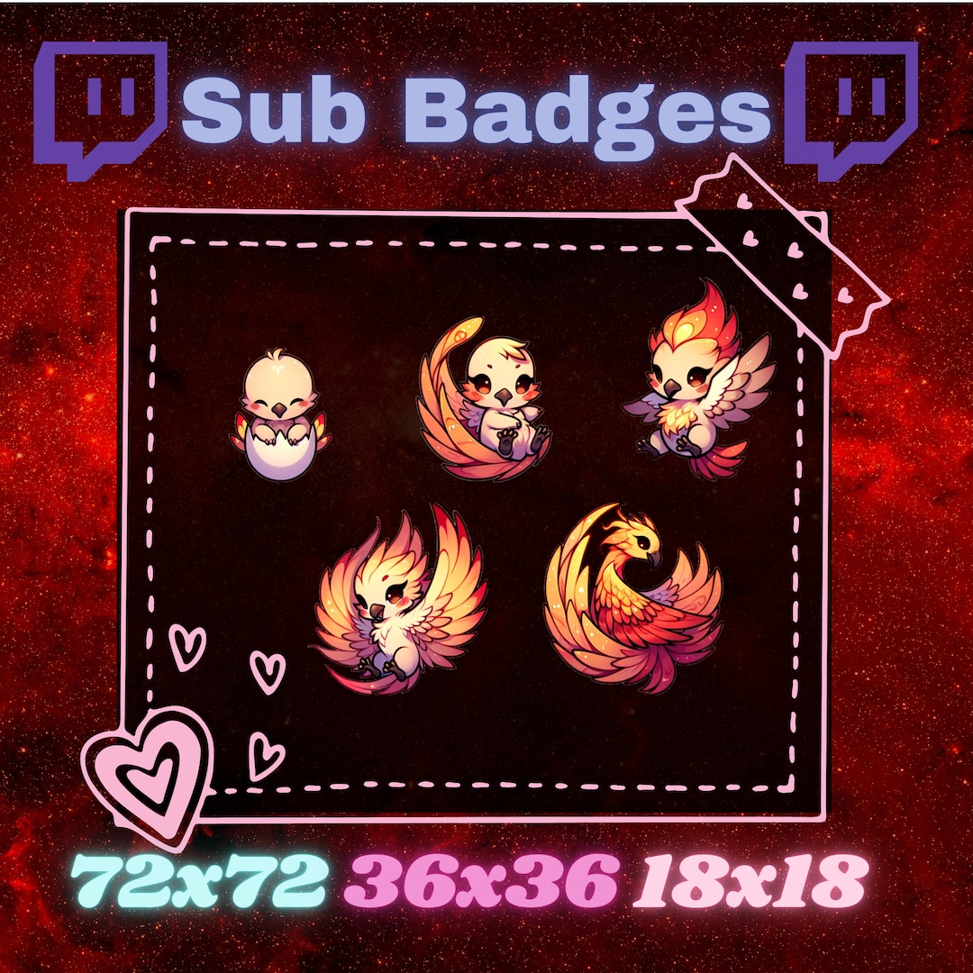Growing Phoenix Twitch Sub/bit Badges - Etsy