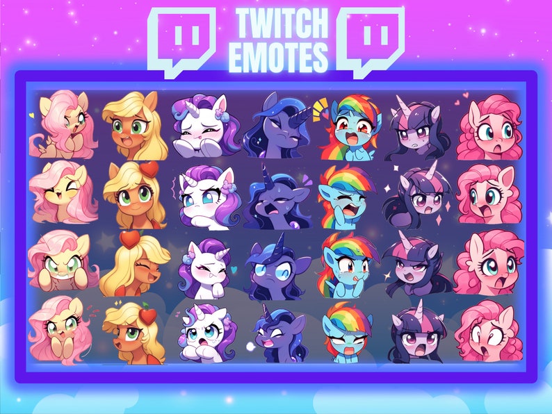 28 Cute Pony Twitch Emote Bundle - Etsy