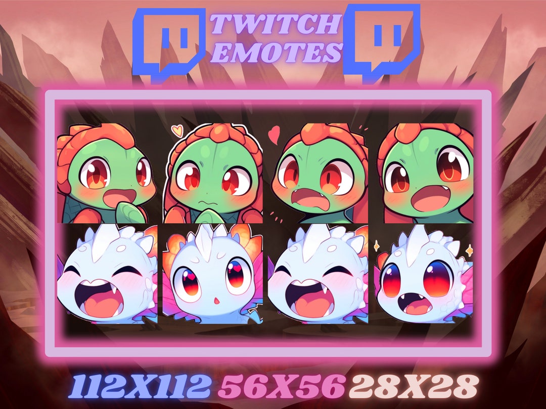 8 Cute Dragon Twitch Emotes - Etsy