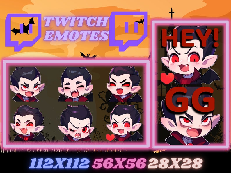 8 Vampire Twitch Emotes - Etsy