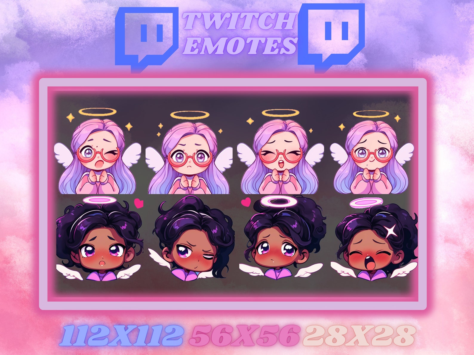 8 Cute Angel Twitch Emotes - Etsy