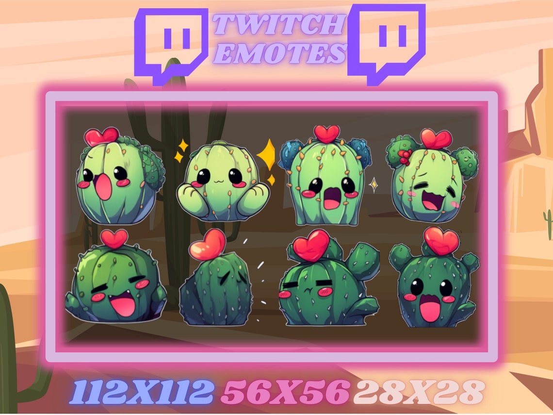 8 Cute Cactus/cacti Twitch Emotes - Etsy
