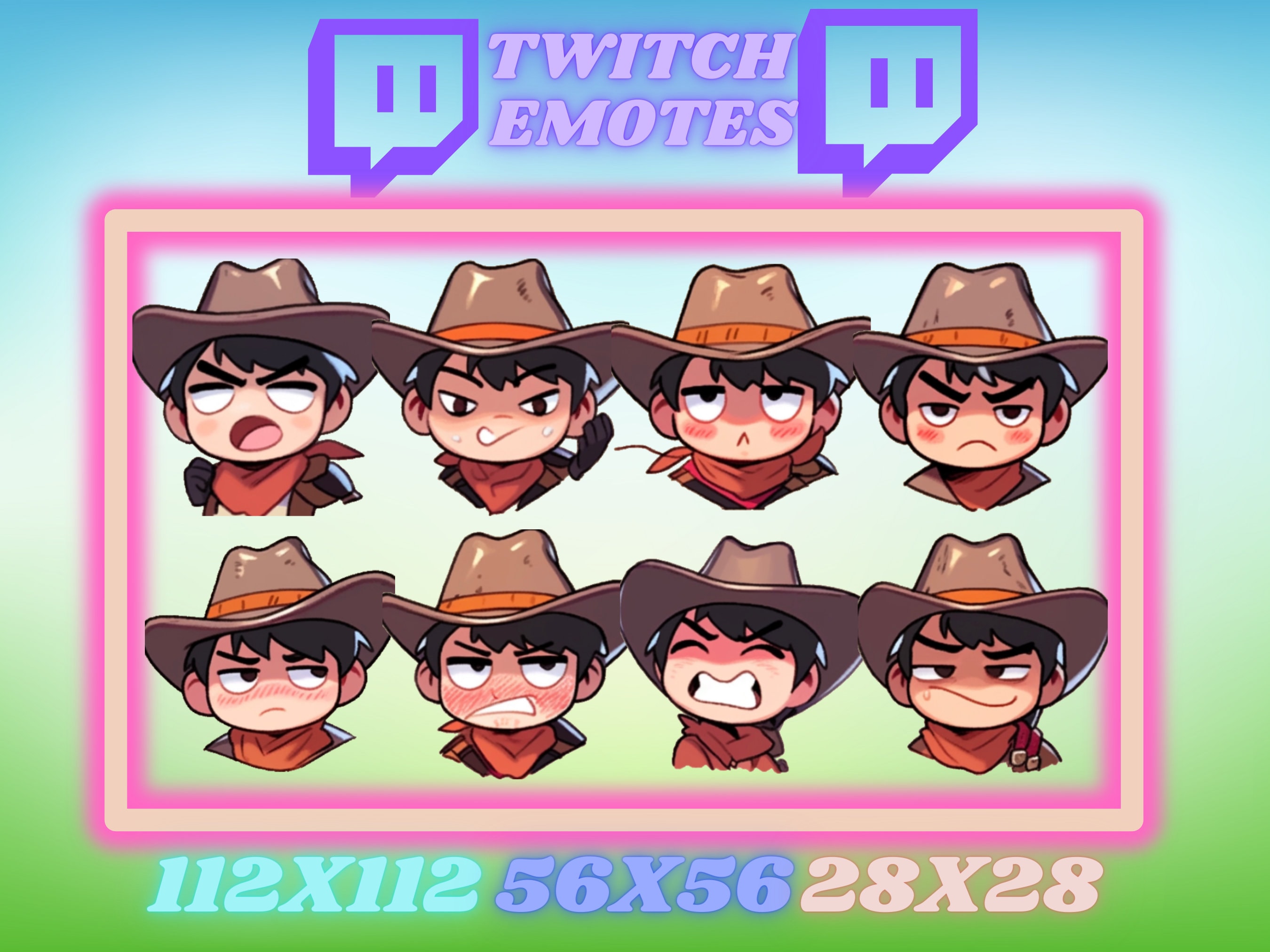 8 Cowboy Twitch Emotes - Etsy