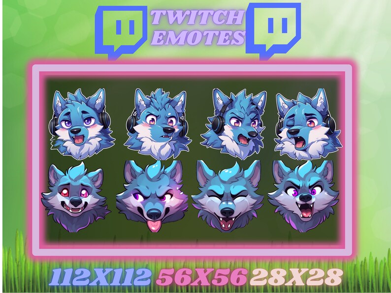 8 Wolf Twitch Emotes - Etsy