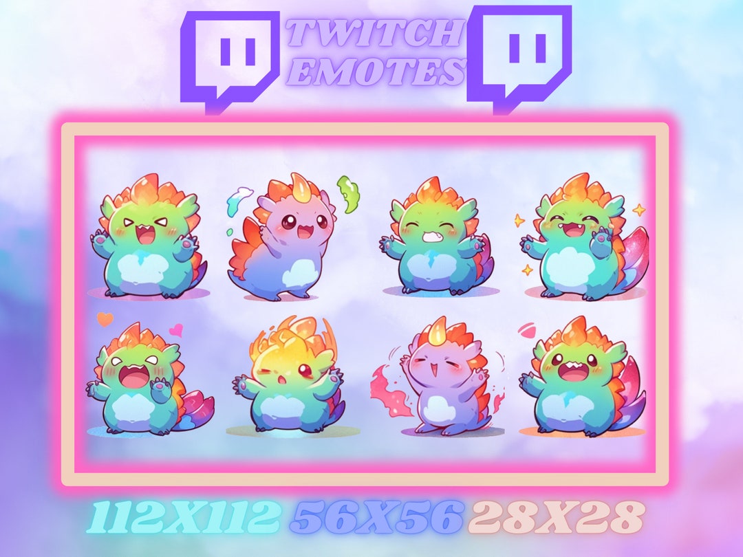 8 Cute Rainbow Creatures Pride Inspired Twitch Emotes - Etsy