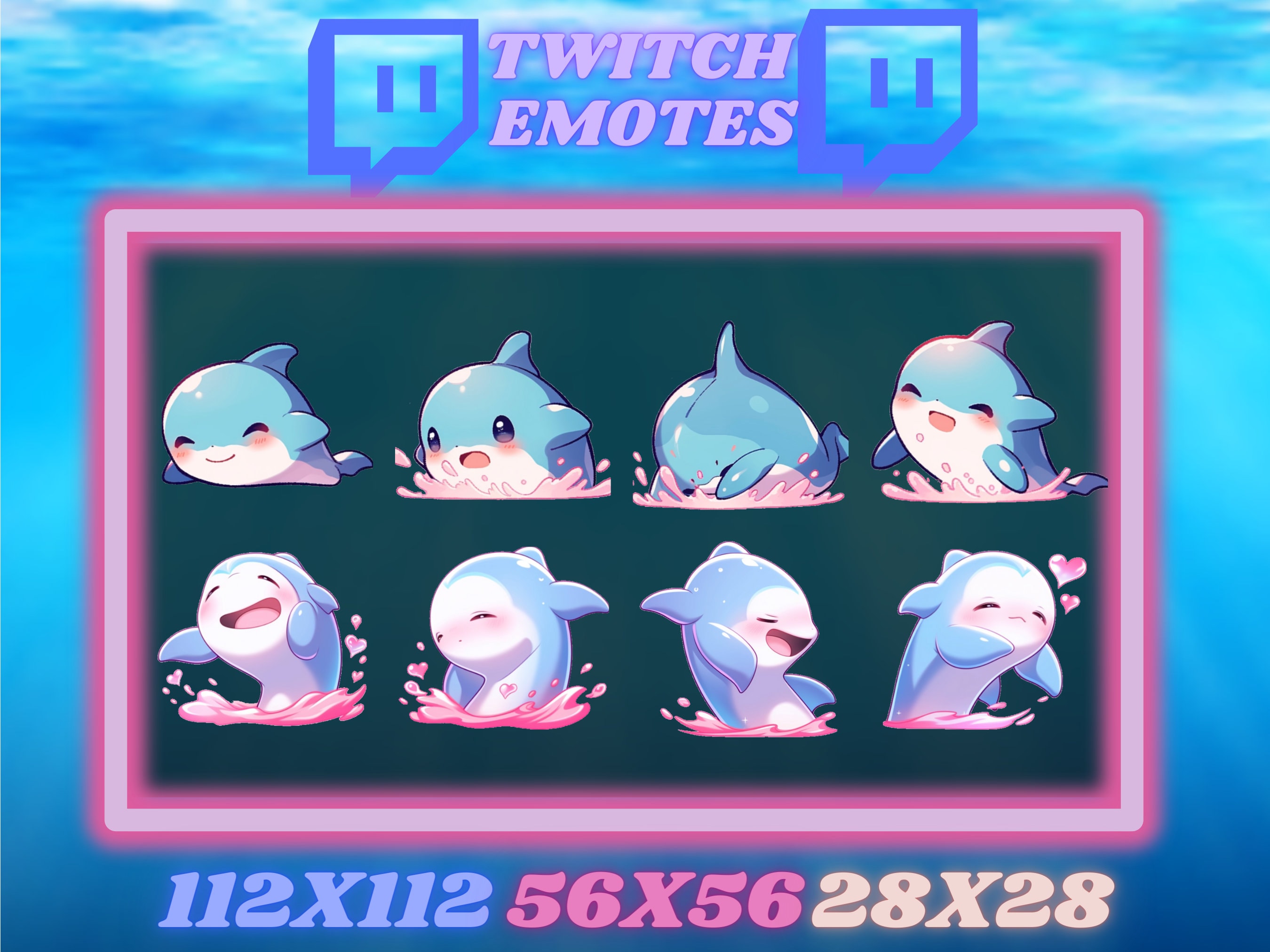 8 Dolphin Twitch Emotes - Etsy