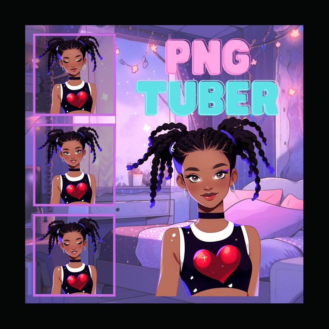 Black Girl With Locs Pngtuber Streaming Twitch Kick Youtube Tiktok ...