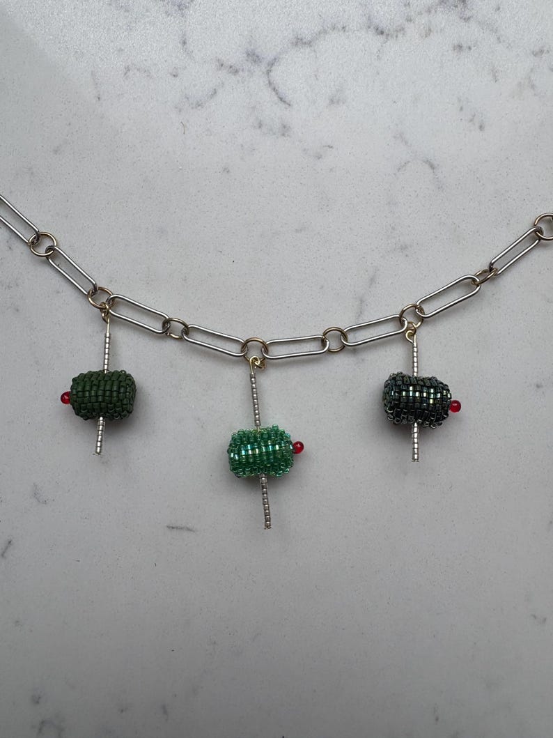 Beaded Olive Necklace - Etsy