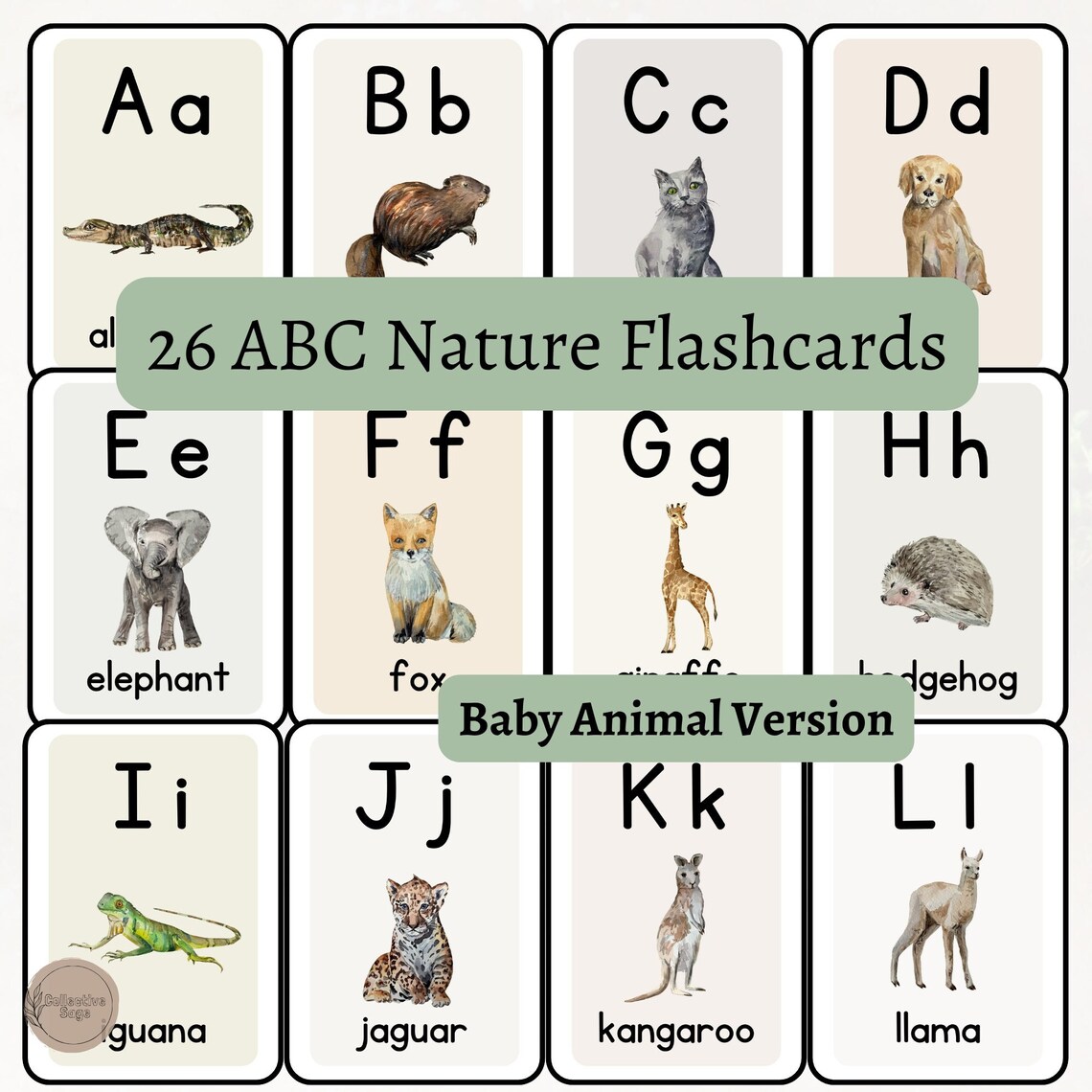 Nature ABC, Alphabet Wall Poster, Montessori ABC Cards, Homeschool ...