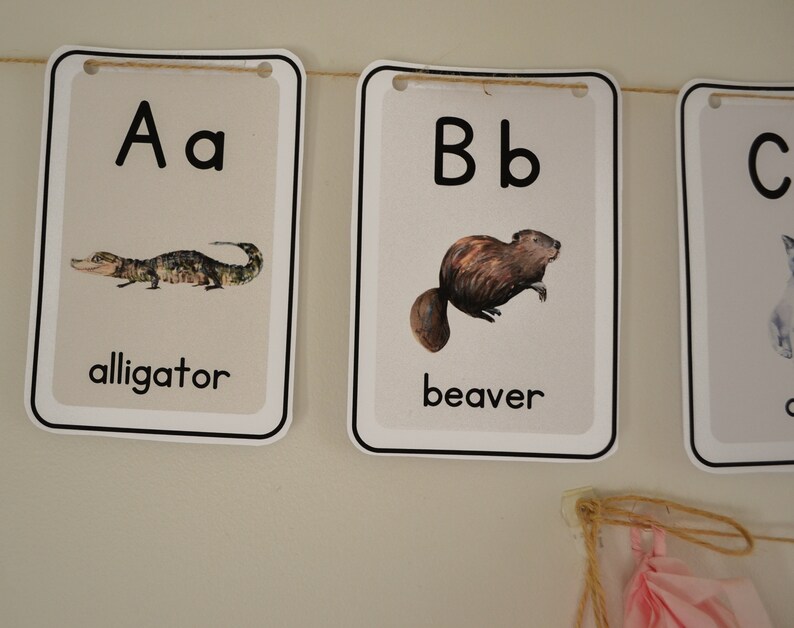Printable ABC Bunting: Woodland Animal Alphabet Banner (digital ...