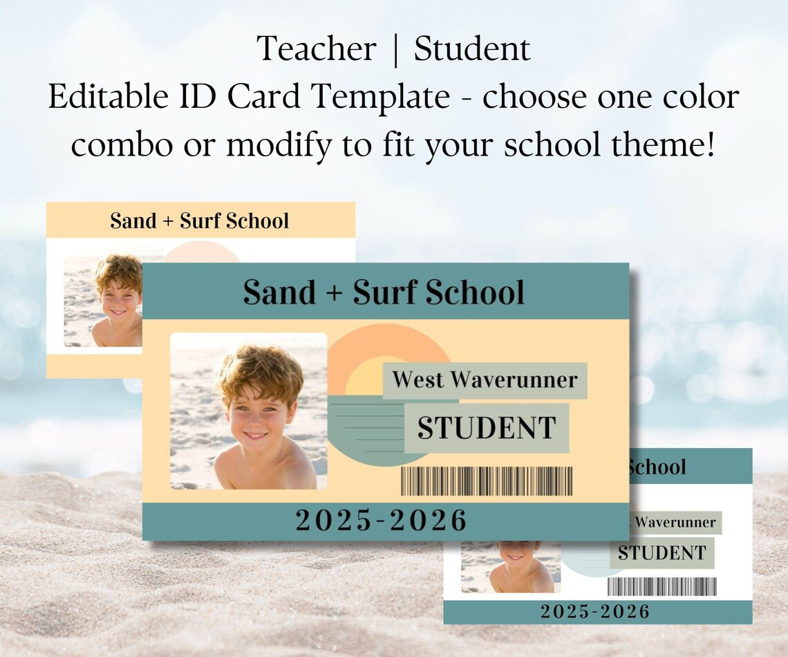 Editable Homeschool Student ID Card Template (digital Download) - Etsy