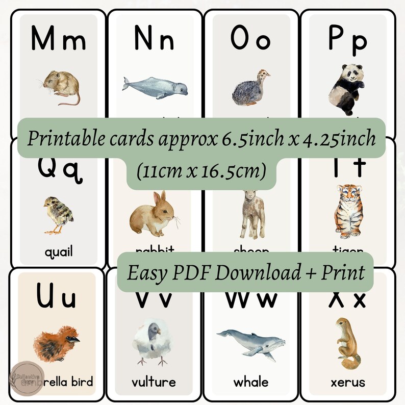 Nature ABC, Alphabet Wall Poster, Montessori ABC Cards, Homeschool ...