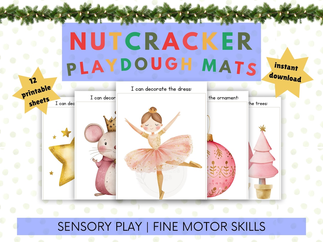Nutcracker Ballet Playdoh Mats | Set of 12 | Christmas Playdough Mats ...