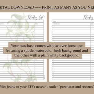 Homeschool Reading Log | Homeschool Reading List Printable | Book ...