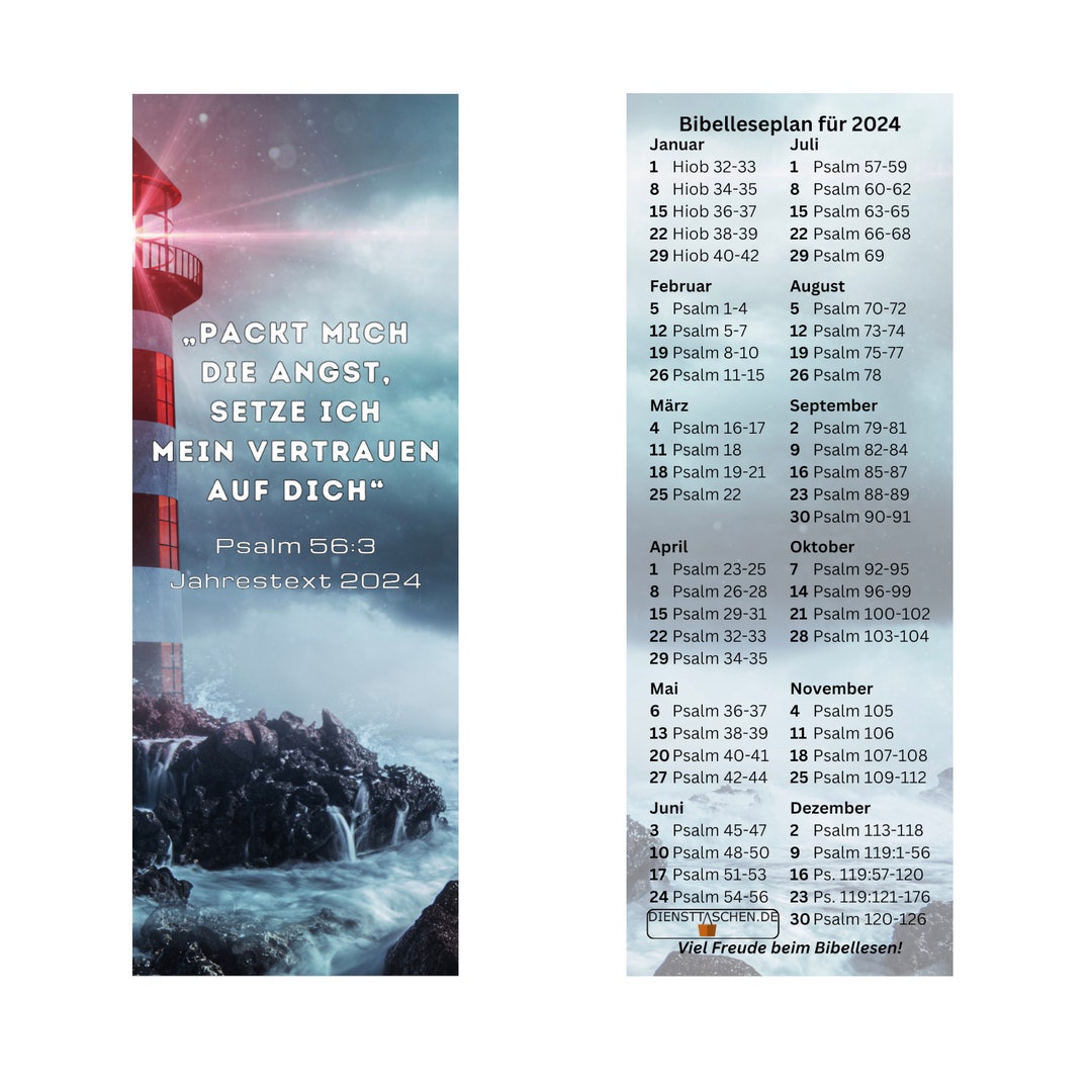 Bookmark Annual Text 2024 With Bible Reading Plan Tower - Etsy