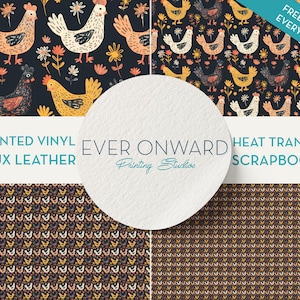 Summer Chickens Vinyl, HTV, Indoor Vinyl, Printed Vinyl, Patterned ...