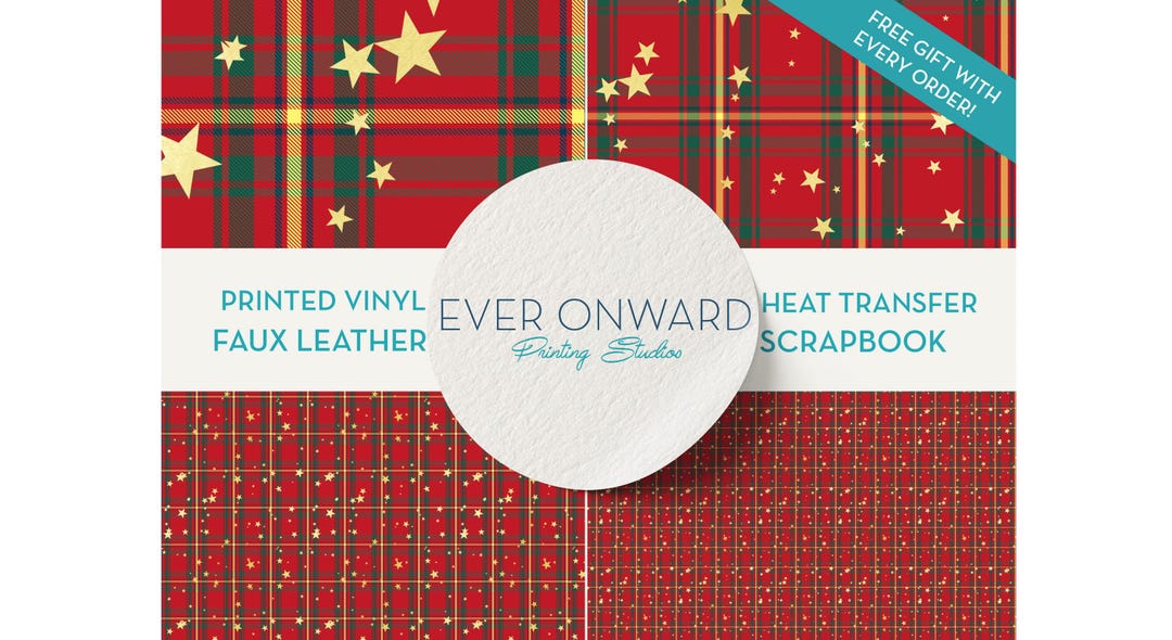 Starry Christmas Plaid Vinyl, HTV, Indoor Vinyl, Printed Vinyl ...