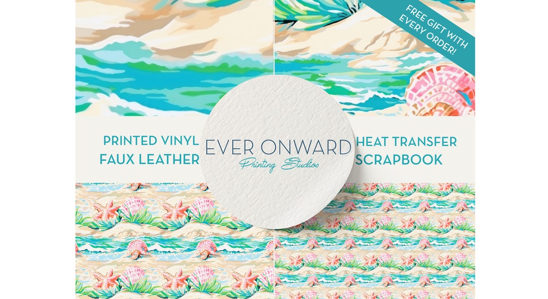 Tropical Seashell Vinyl, HTV, Indoor Vinyl, Printed Vinyl, Patterned ...