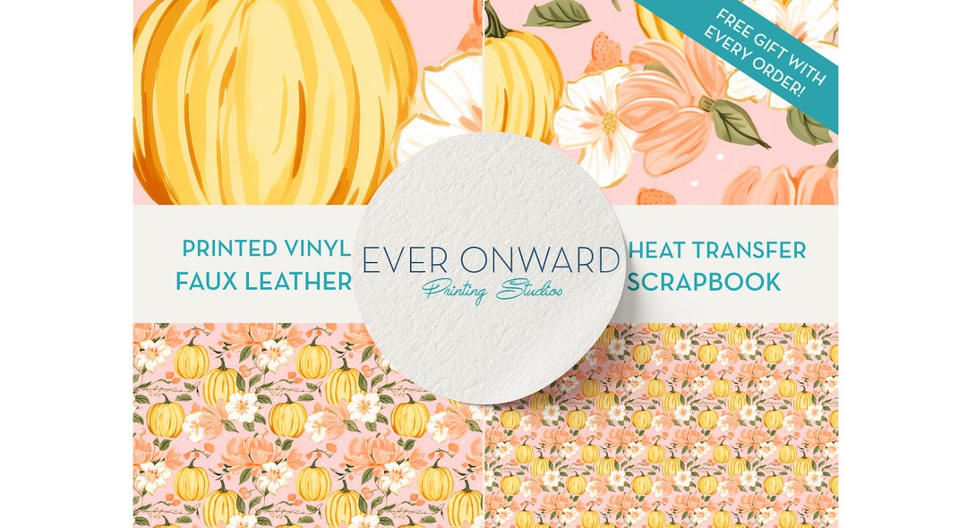 Fall Pumpkins Vinyl, HTV, Indoor Vinyl, Printed Vinyl, Patterned Vinyl ...