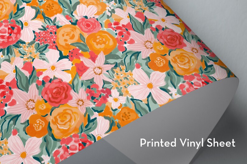 Flower Craft Vinyl, HTV, Indoor Vinyl, Printed Vinyl, Patterned Vinyl ...