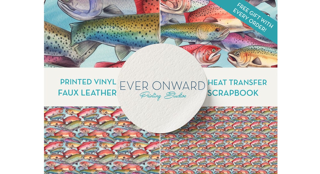 Rainbow Trout Vinyl, HTV, Indoor Vinyl, Printed Vinyl, Patterned Vinyl ...