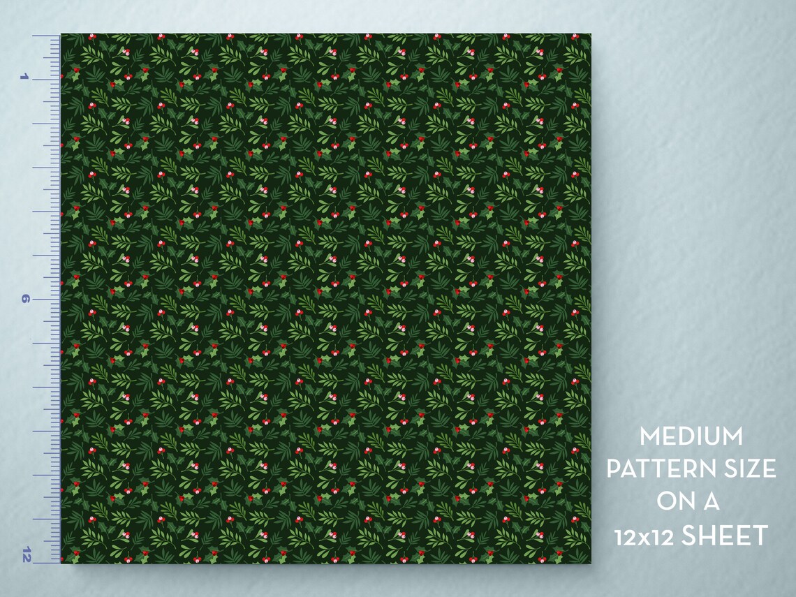 Christmas Holly Vinyl, HTV, Indoor Vinyl, Printed Vinyl, Patterned ...